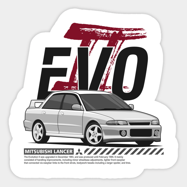 Lancer Evolution II - Lancer Evolution - Sticker | TeePublic